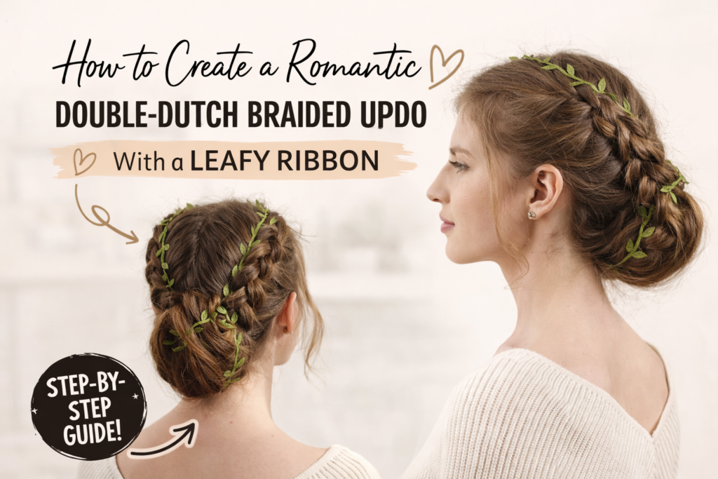 Romantic Double Dutch Braided Updo Tutorial Hairstylecamp